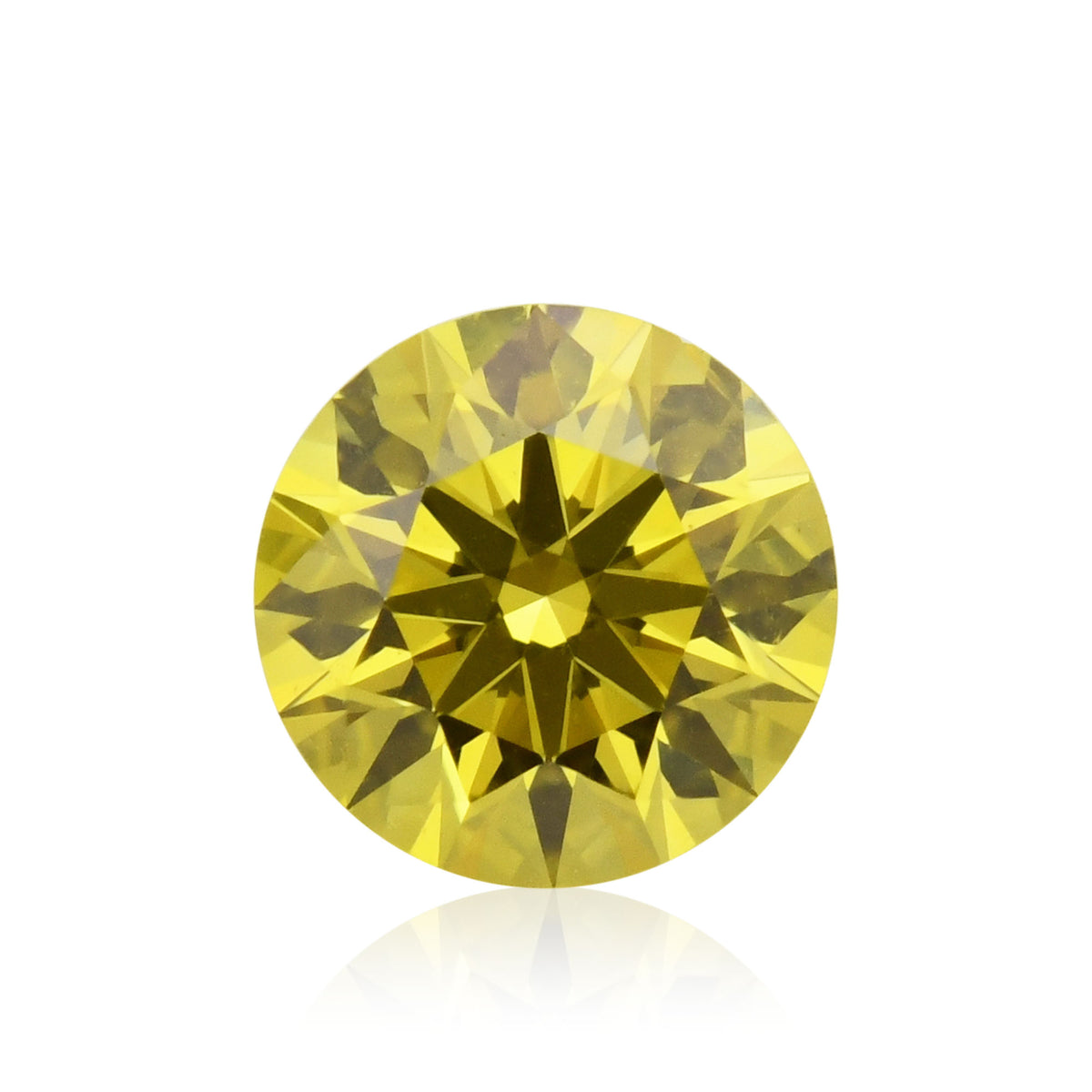 0.20 Carat Fancy Vivid Yellow Round Diamond SI1 GIA | LEIBISH