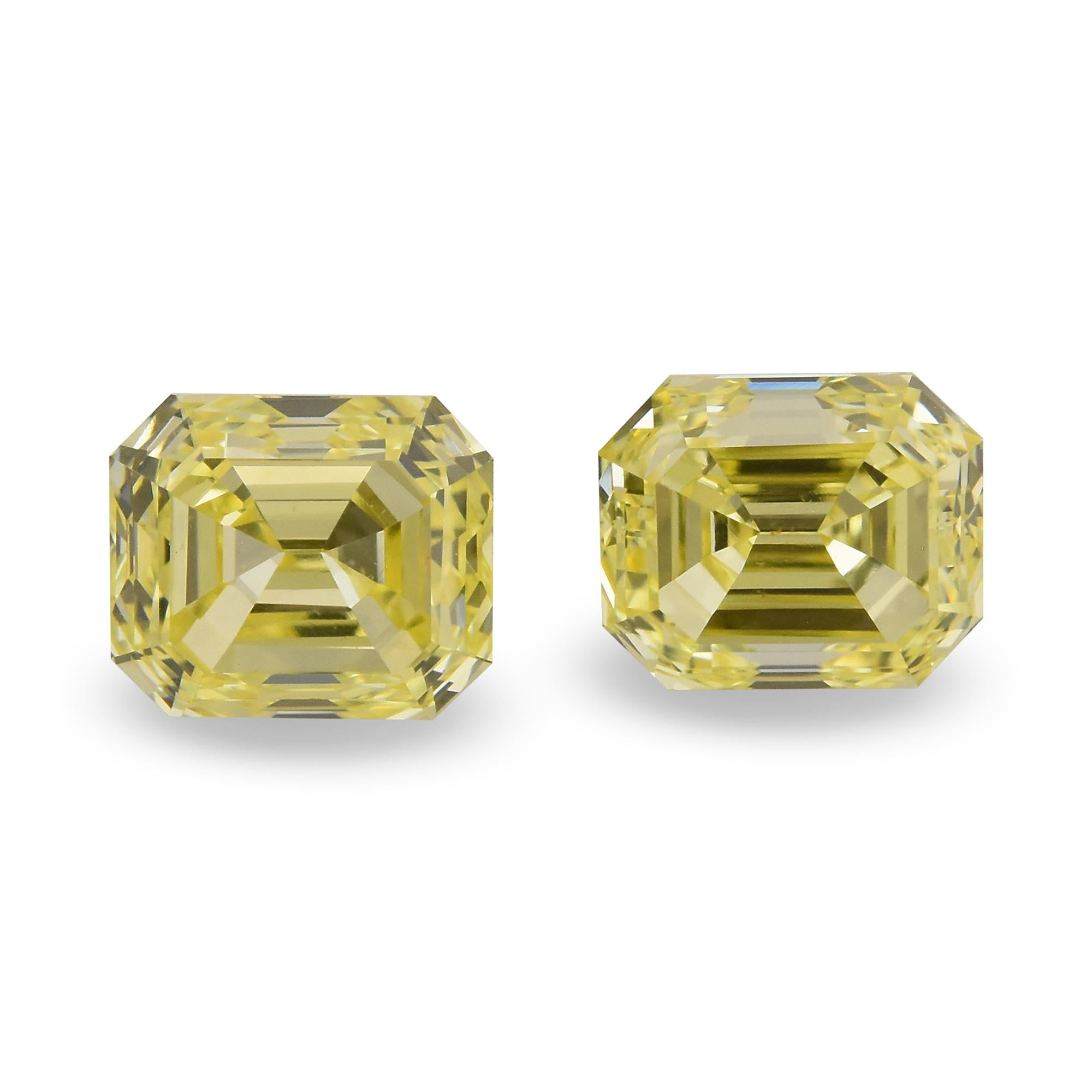 0.78 Carat Fancy Yellow Asscher Diamonds (VS) | LEIBISH