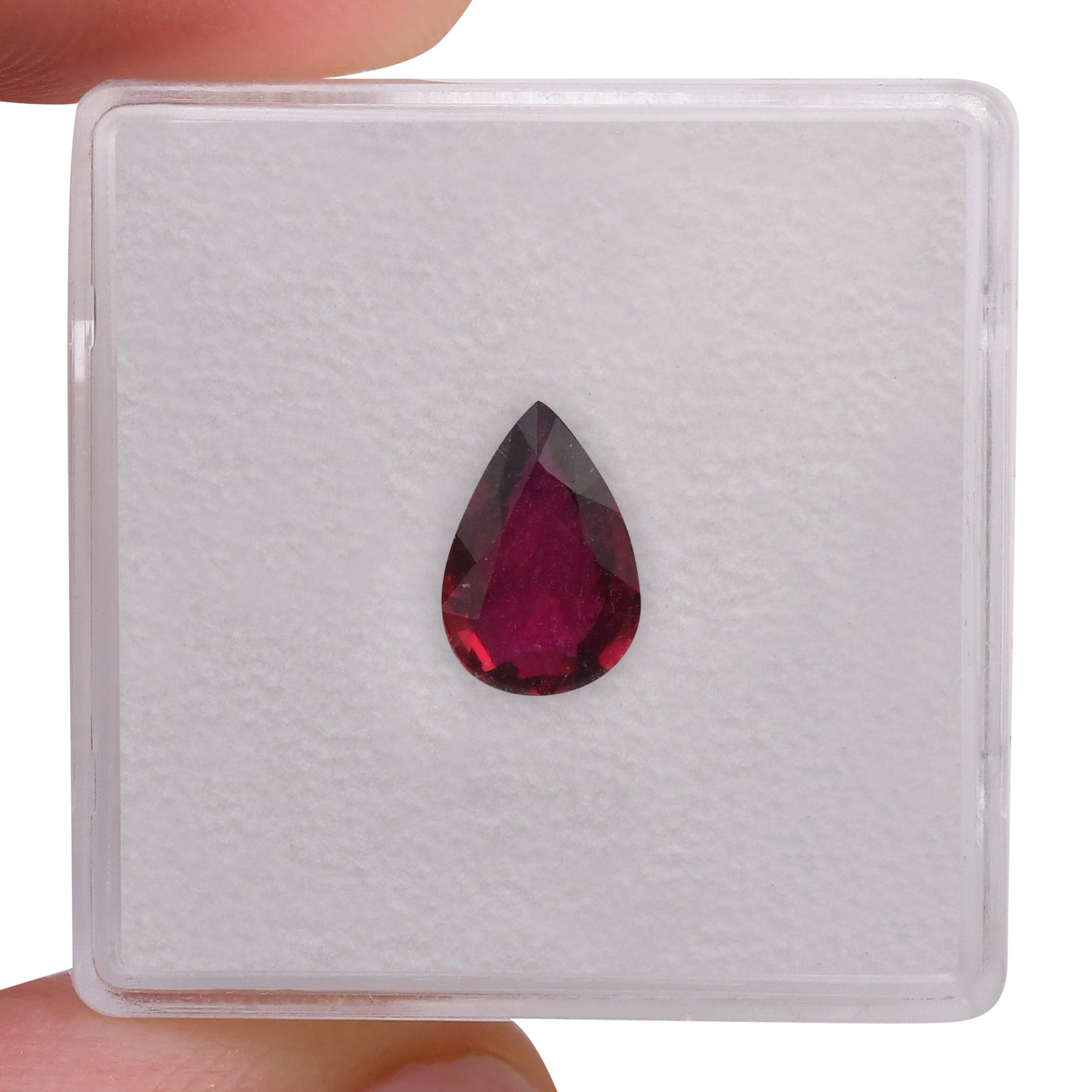 1.11 Carat Red MOZAMBICAN Pear Ruby GRS | LEIBISH